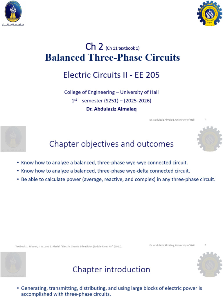 Balanced Three-Phase Circuit Analysis | PDF | Electrical Impedance ...