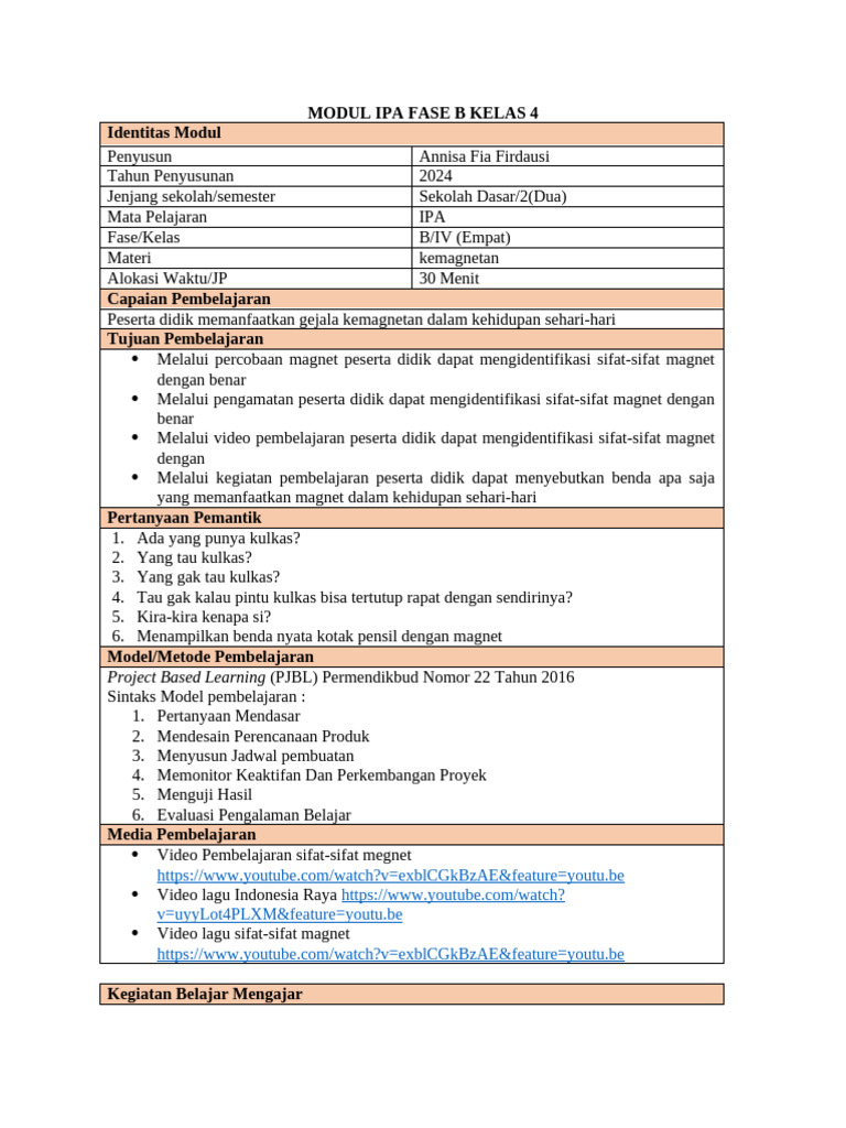 Modul Ipa Fase B Kelas 4 | PDF