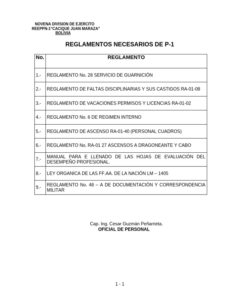 Reglamentos Necesarios | PDF