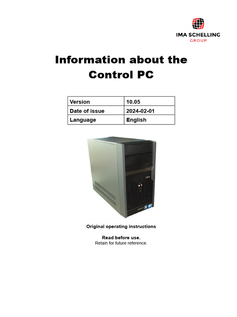 Control PC Operating Instructions 10.05 | PDF | Booting | Bios