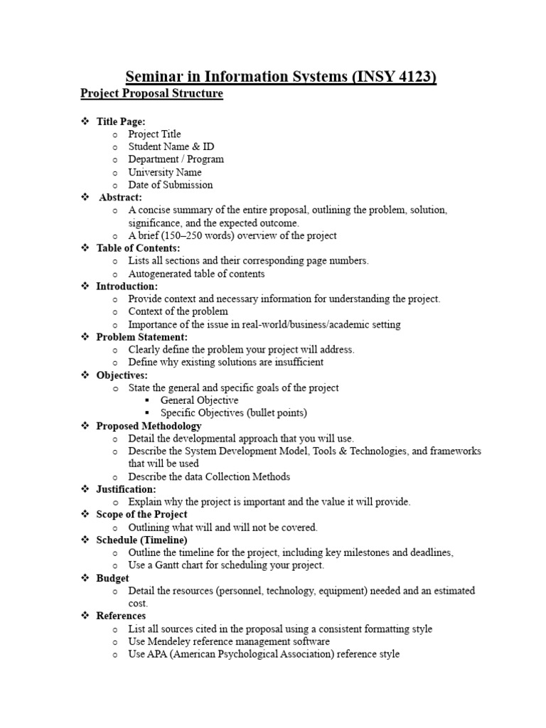 Project I - Project Proposal Structure | PDF