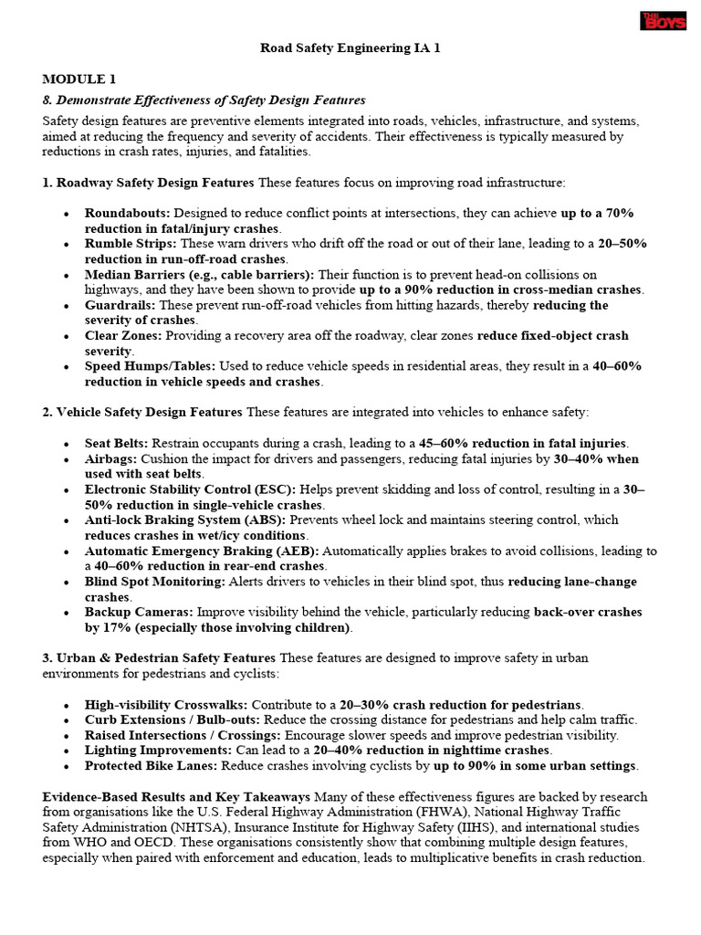Effectiveness of Road Safety Design Features | PDF | Traffic Collision ...