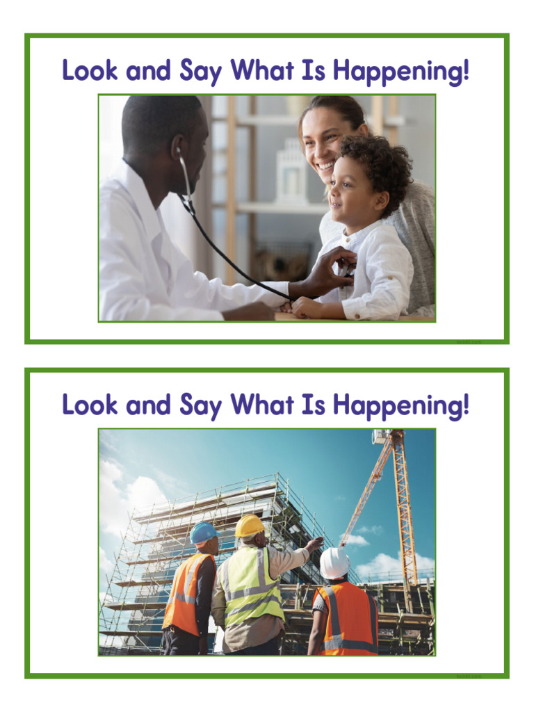 What Are They Doing Look and Say What Is Happening Cards For Ell Us e ...