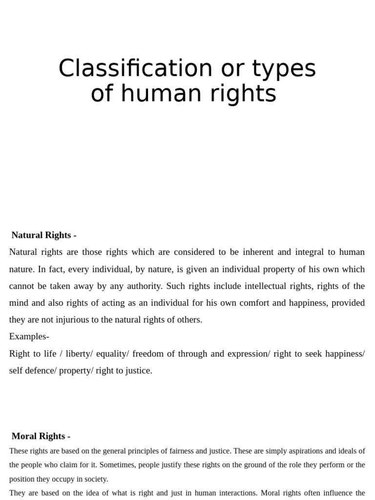 Types or Kinds of Human Rights | PDF | Rights | Justice