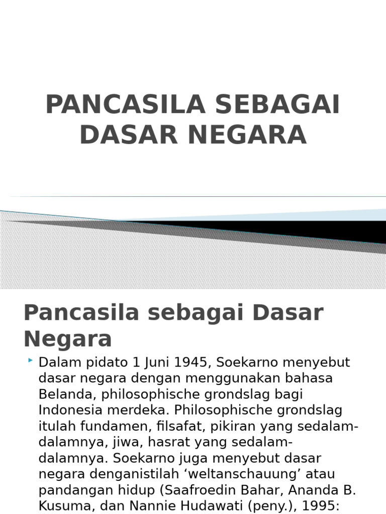 Pancasila Sebagai Dasar Negara | PDF