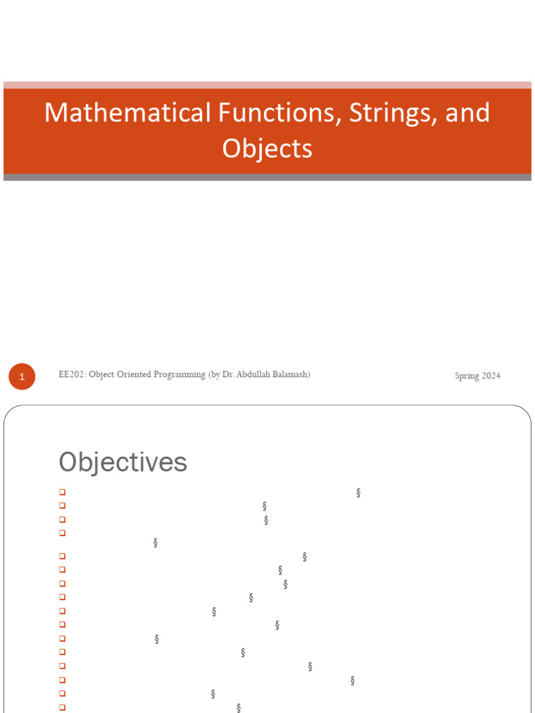 04-Mathematical Functions - Strings - and - Objects | PDF | String (Computer Science ...