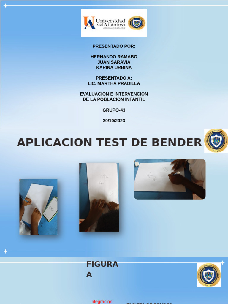 Evaluación Infantil con Test de Bender | PDF | Pruebas