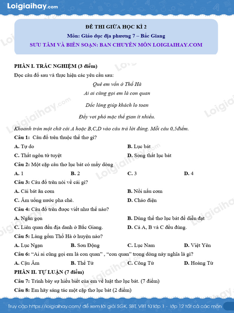 GDDP 7 Bac Giang | PDF