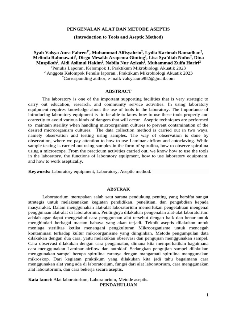 Laprak Mikro Pengenalan Alat Lab | PDF