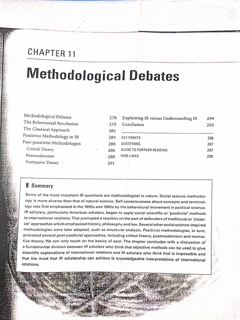 Methodological Debates in IR | PDF