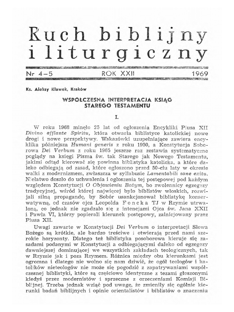 Współczesna Interpretacja Ksiąg Sta | PDF