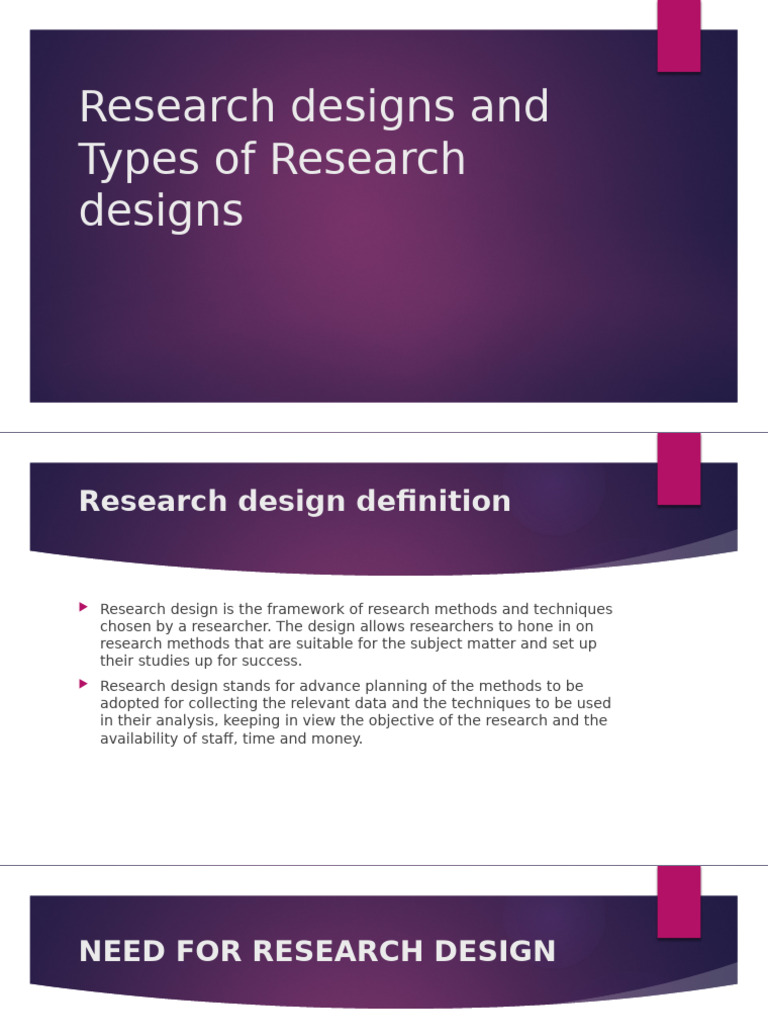 Types and Importance of Research Designs | PDF | Experiment ...