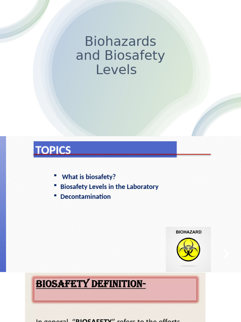 Practical 6 Biohazards and Biosafety Levels | PDF | Antimicrobial ...