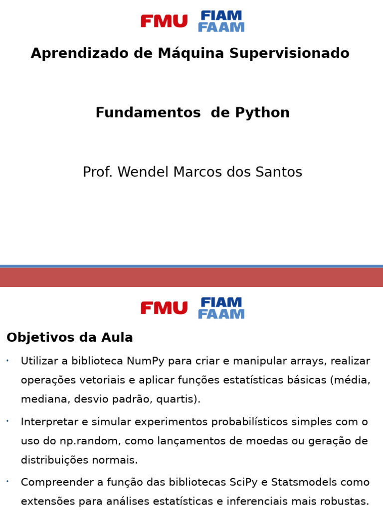 Aulas 4 - Fundamentos de Python | PDF | Python (linguagem de ...
