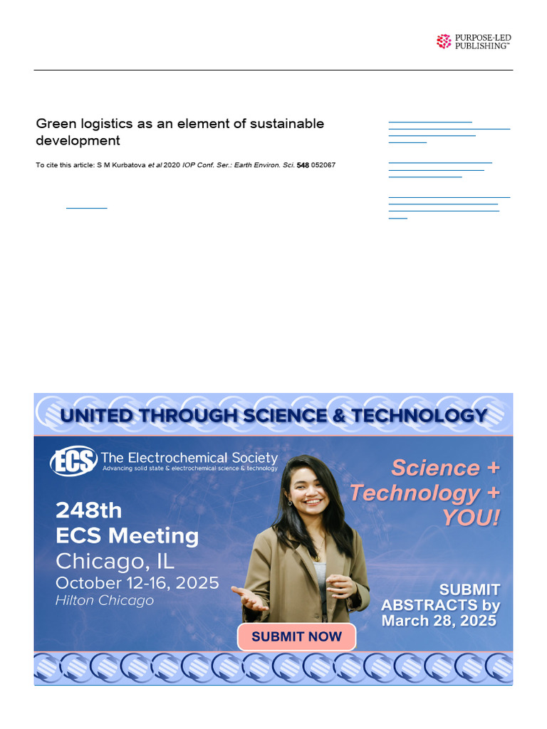Green Logistics As An Element of Sustainable Development | PDF ...