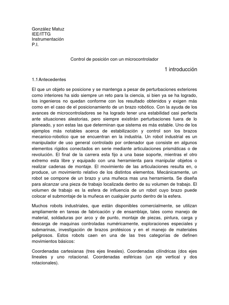Control de Posicion Con Arduino | PDF | Robot | Robótica