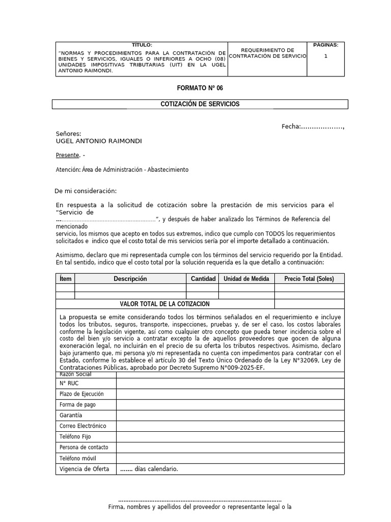 Formatos Ley 32069 | PDF