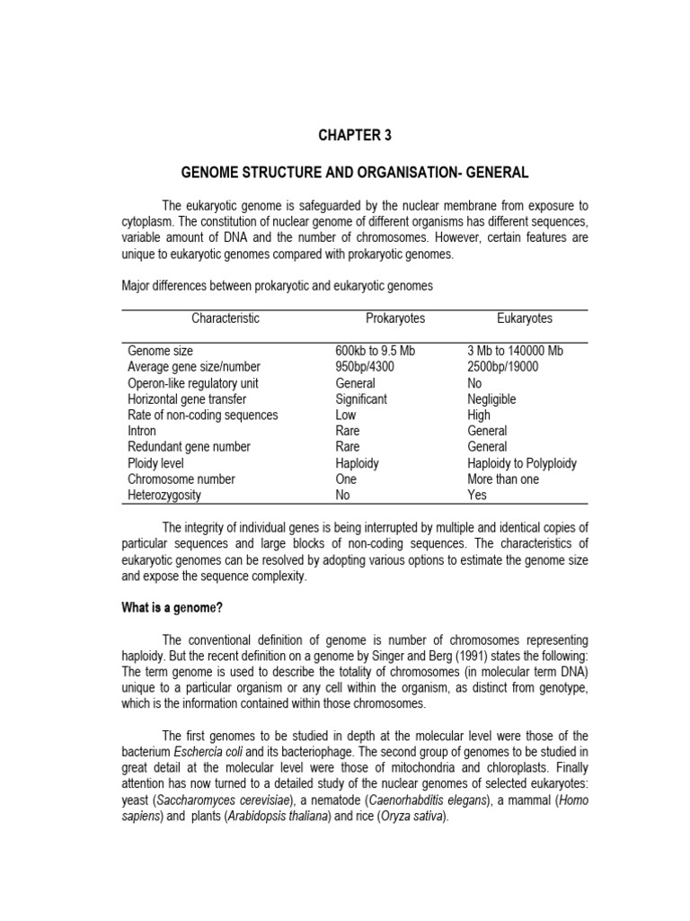 Genome Structure and Organisation | PDF | Ploidy | Genome
