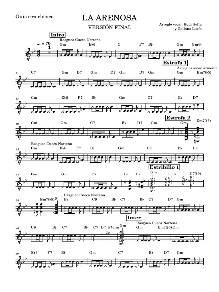 La Arenosa 13 Octubre-Guitarra - Clásica | PDF