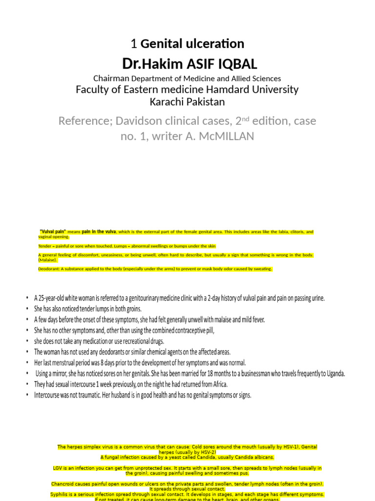 1 Genital Ulceration DR Rahima | PDF | Public Health | Medicine