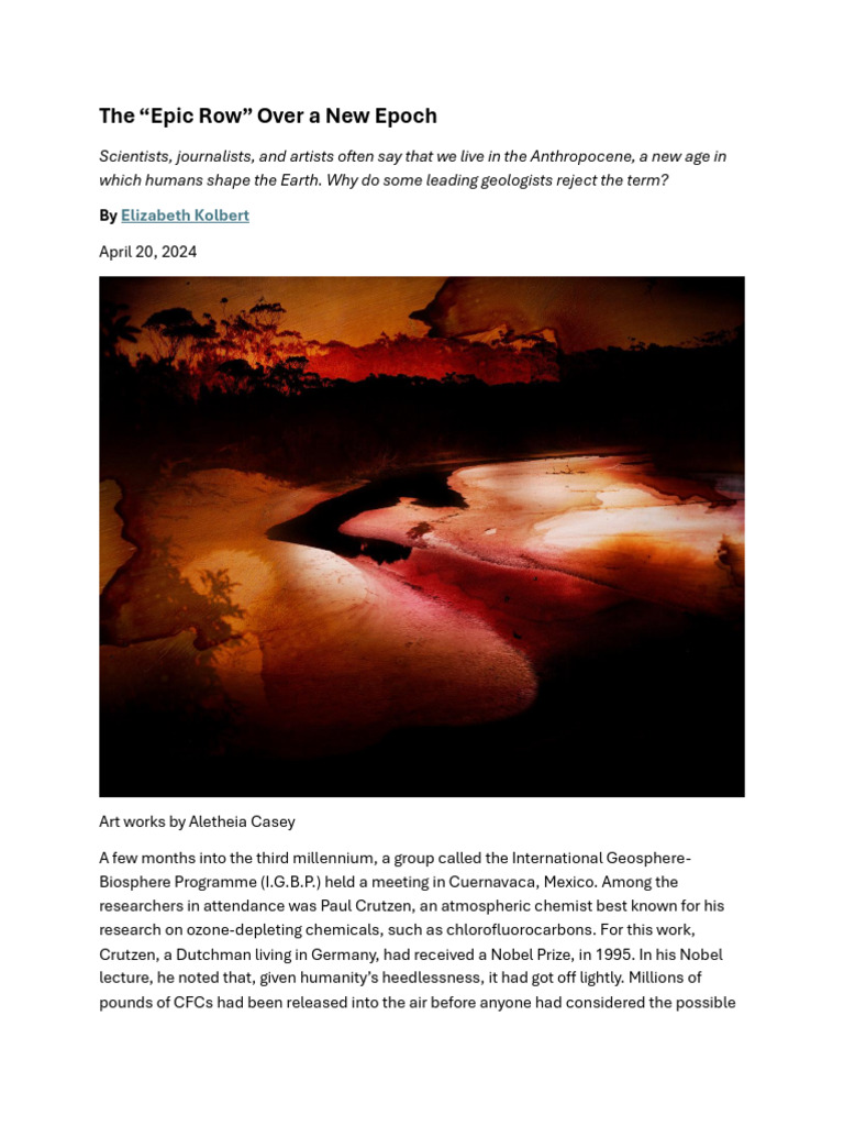 The Anthropocene Debate Explained | PDF | Geologic Time Scale ...