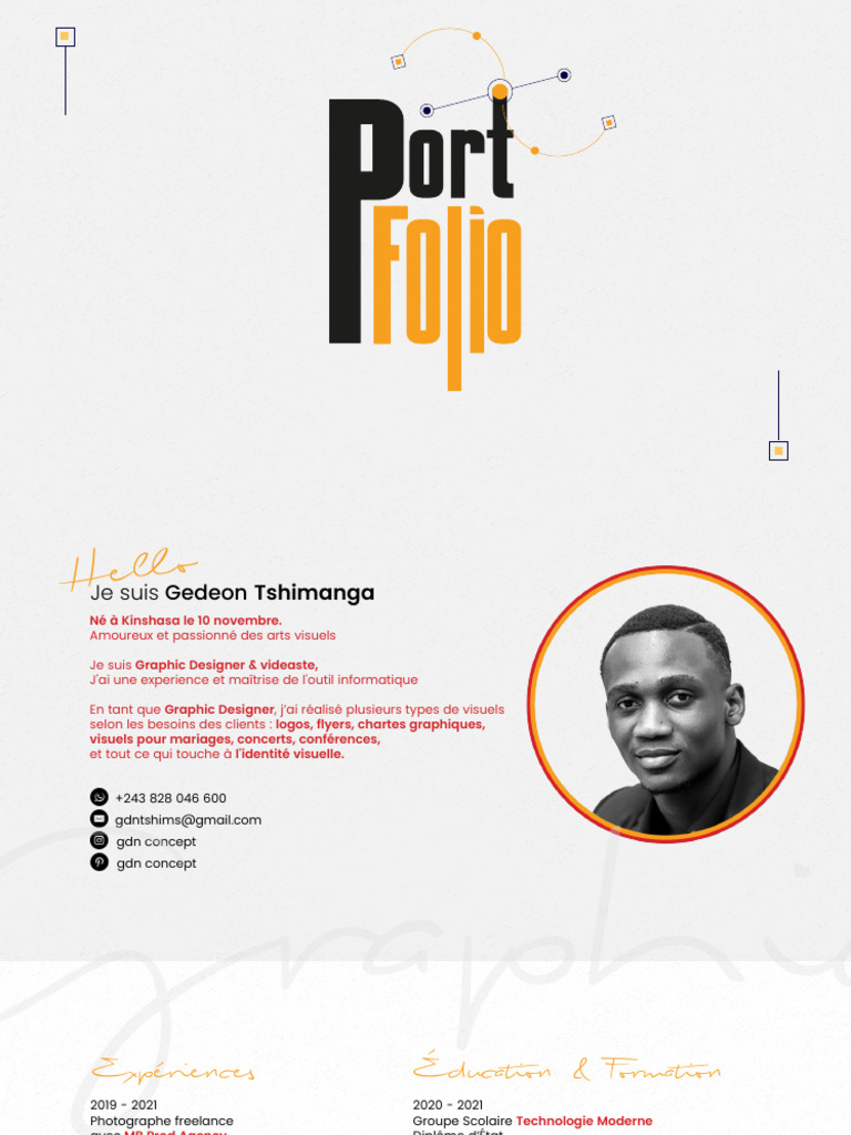 Portfolio de Gedeon Tshimanga | PDF | Conception | Média de masse
