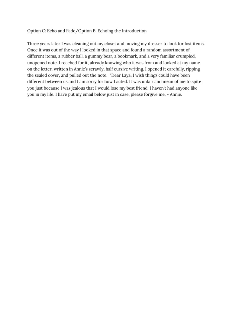 Lost Note from Annie: A Heartfelt Apology | PDF