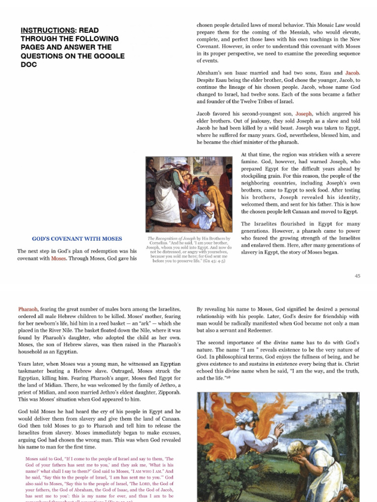 God's Covenant With Moses Reading | PDF