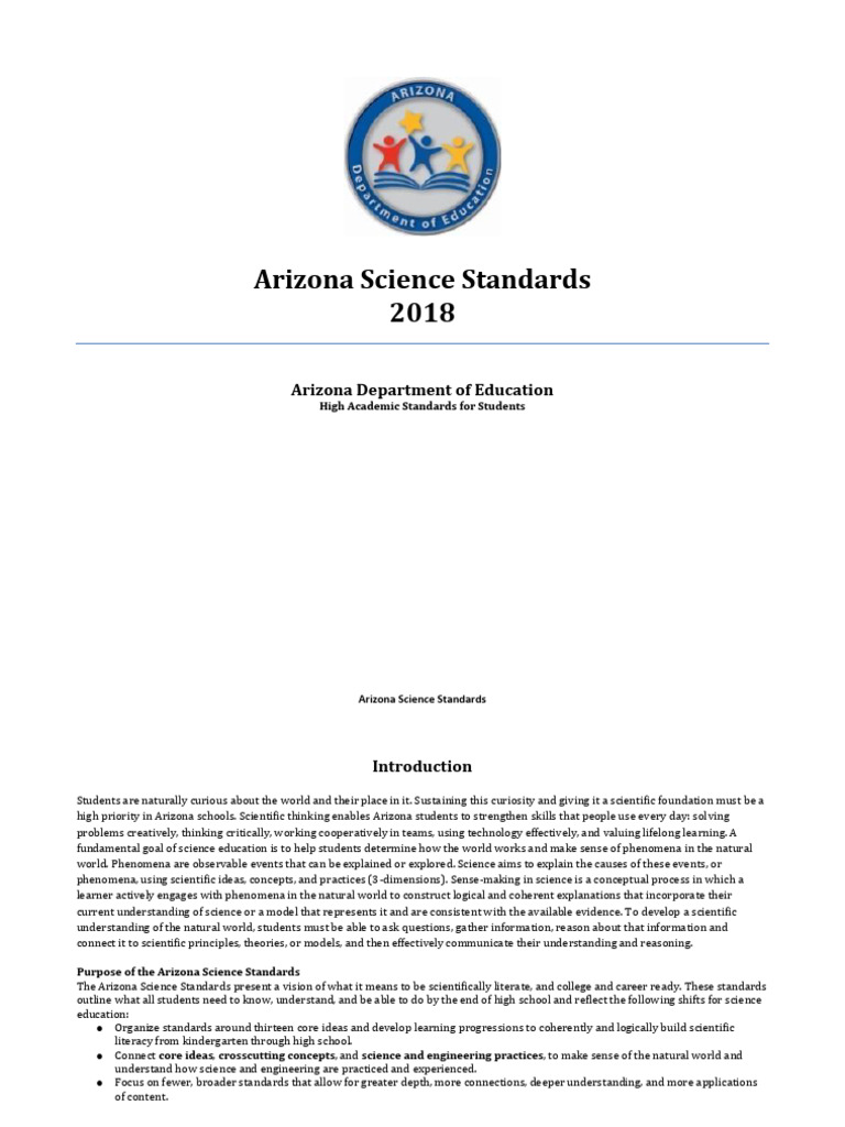 AZ HS Science Standards Updated 3_29_22 | PDF | Science | Scientific Method