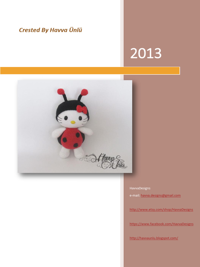 Hello Kitty in Ladybug Costume-HavvaUnlu | PDF | Crochet | Woven Fabrics