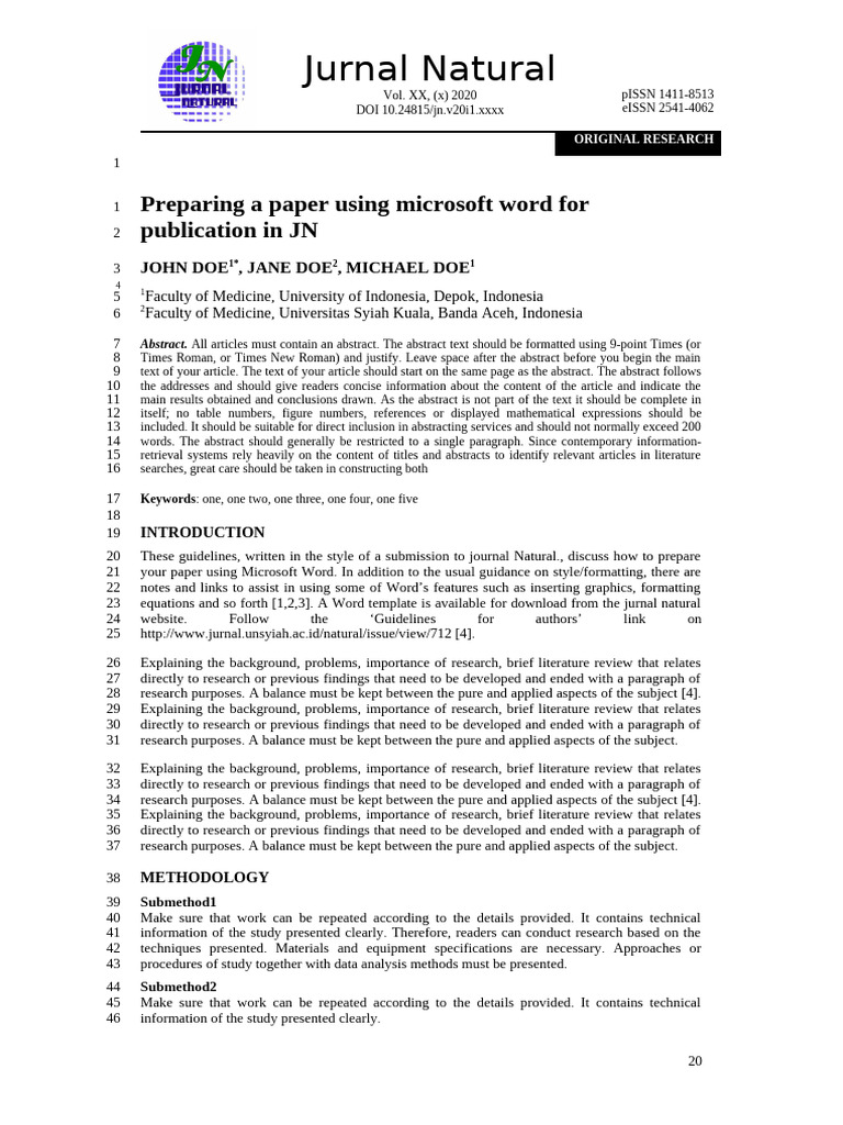 Microsoft Word Paper Preparation Guide | PDF | Abstract (Summary ...