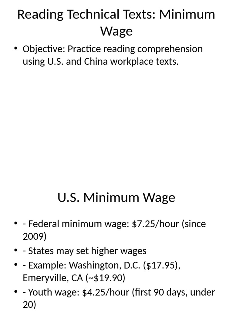 Minimum Wage US China Presentation | PDF