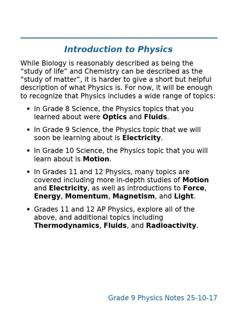 Physics Unit Notes - 2025 Part 1 | PDF | Electric Charge | Electricity
