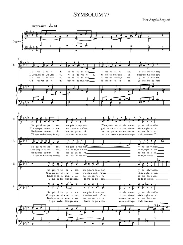 Symbolum 77 Voces y Órgano | PDF