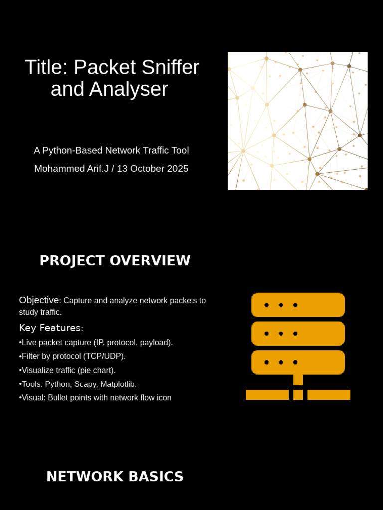 Title: Packet Sniffer and Analyser: A Python-Based Network Traffic Tool Mohammed Arif.J / 13 ...
