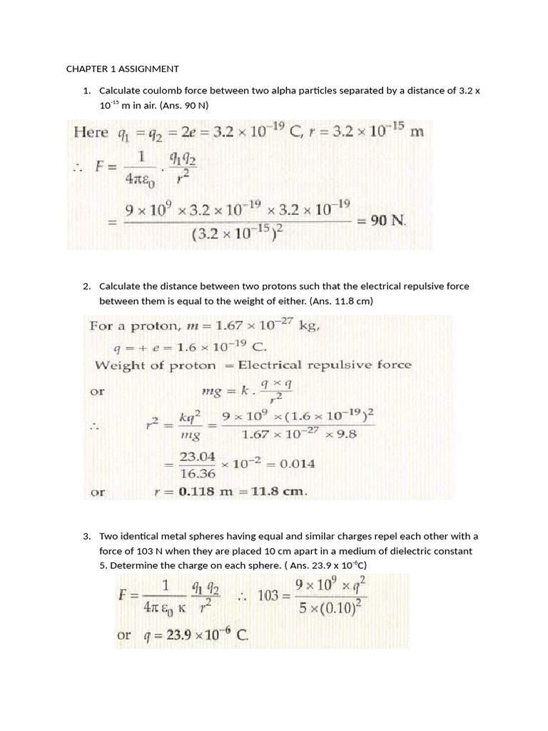 Chapter 1 Assignment Solutions | PDF