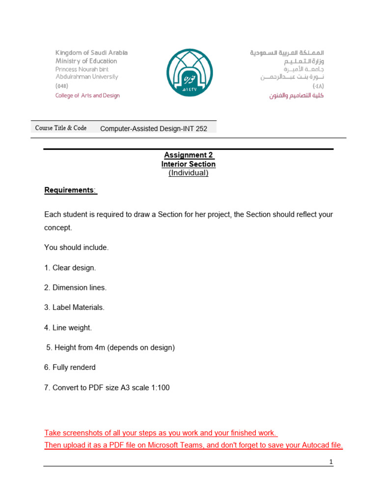 Assignment 2 Interior Section | PDF