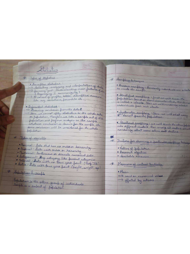 Statistics Notes | PDF