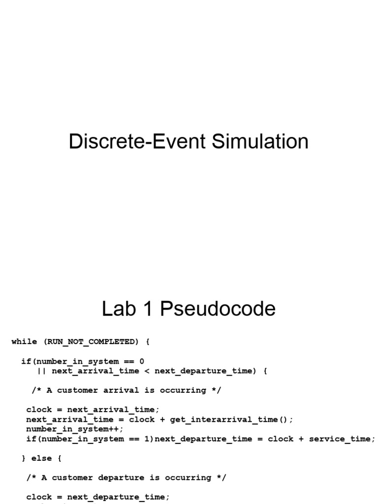 Discrete-Event Simulation Lab Guide | PDF | Library (Computing) | C ...
