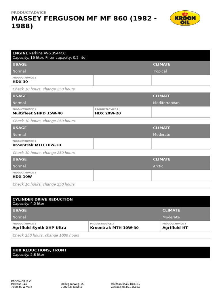 MF 860 Maintenance Guidelines | PDF | Wheeled Vehicles | Car