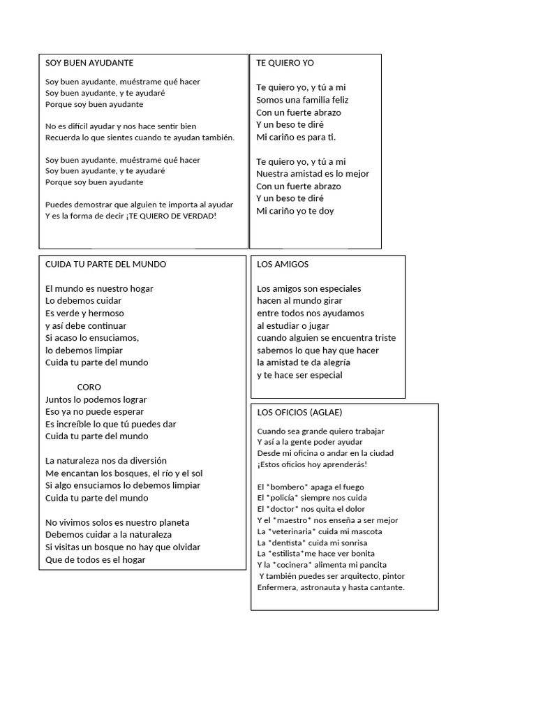 Letras de Canciones | PDF