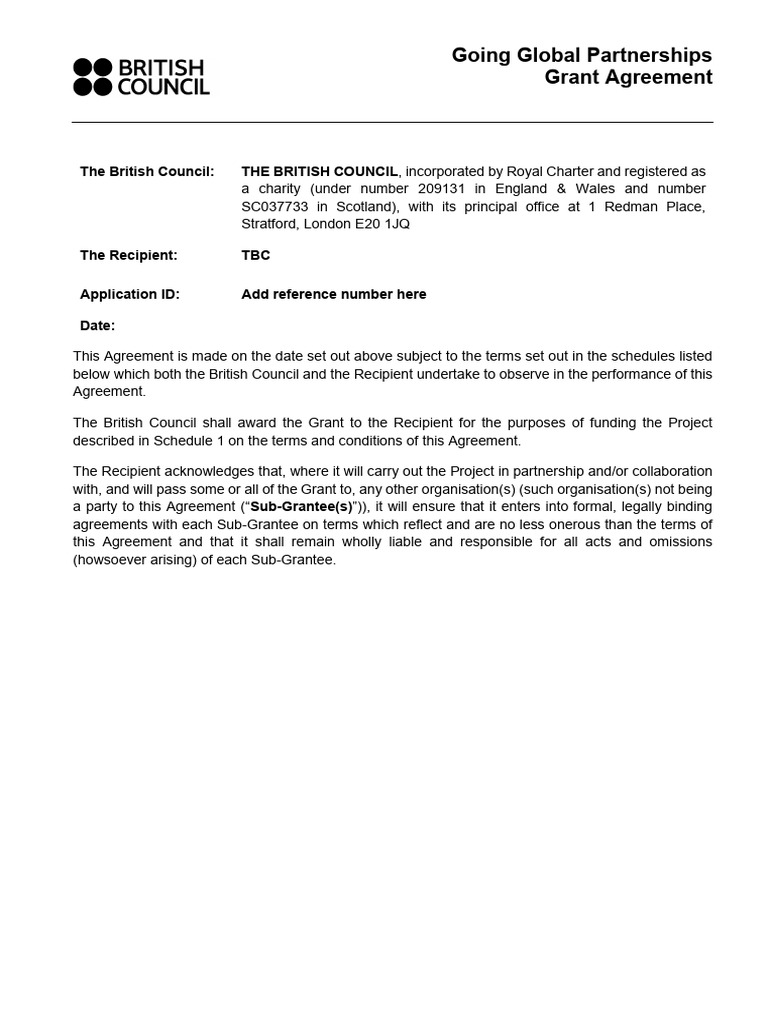 Research Environments Grants 2025-26 - Sample Grant Agreement Template ...