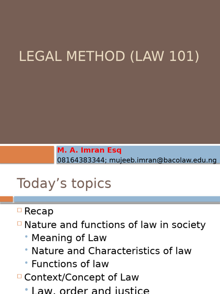 Understanding Law: Nature, Functions, and Types | PDF | Legislature ...