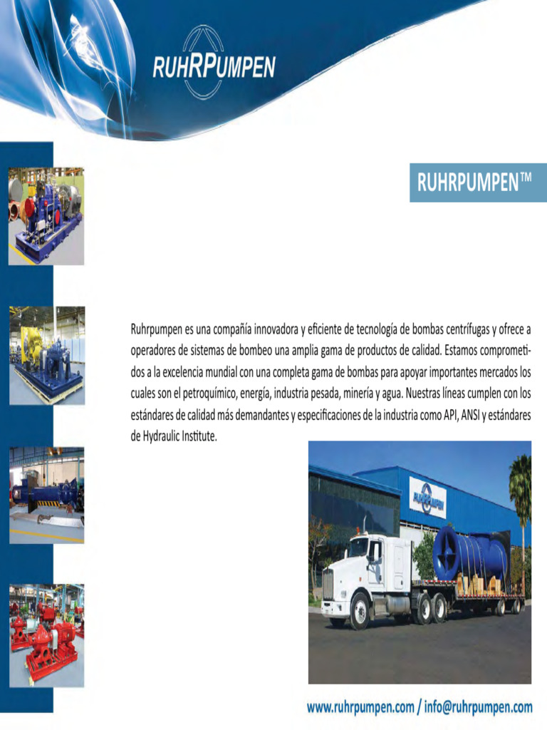 Bombas Centrífugas Ruhrpumpen: Innovación Global | PDF | Bomba ...