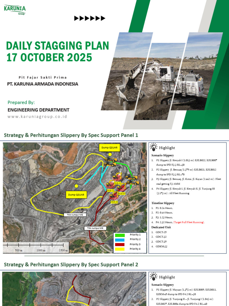 Daily Stagging Plan 17 Oktober 2025 All | PDF | Coal