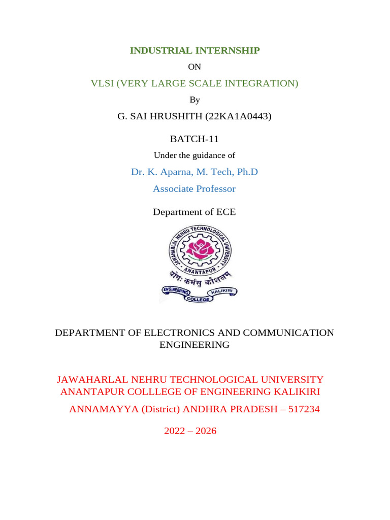 22ka1a0443 4TH Week Report | PDF | Electrical Engineering | Electronic ...