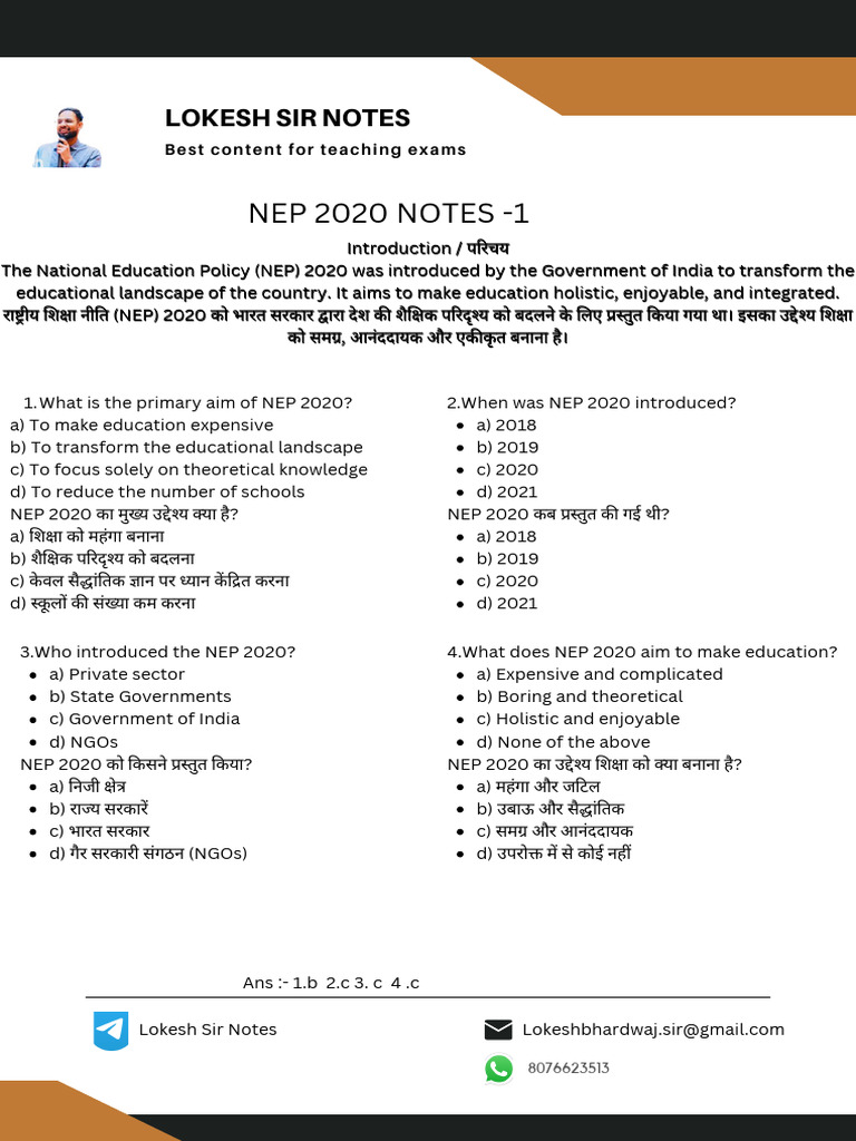 Lokesh Sir Notes - Nep Notes | PDF