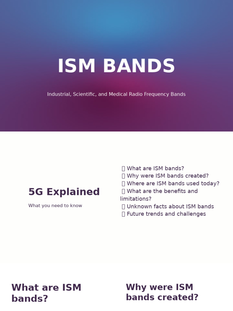 Ism Bands: Industrial, Scientific, and Medical Radio Frequency Bands | PDF