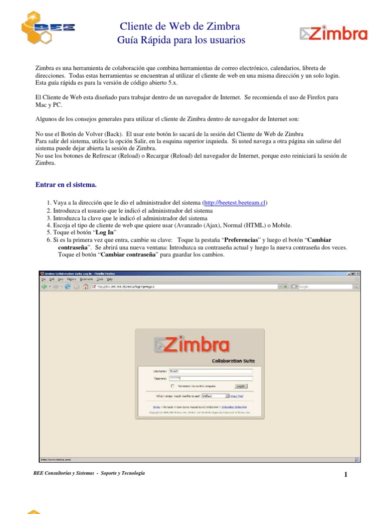 Guia Zimbra | PDF | Ventana (informática) | Correo electrónico