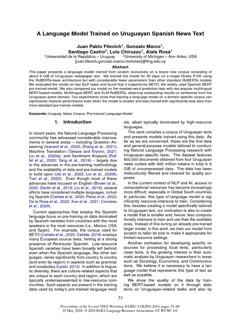 Filevich Et Al. - 2024 - A Language Model Trained on Uruguayan Spanish ...